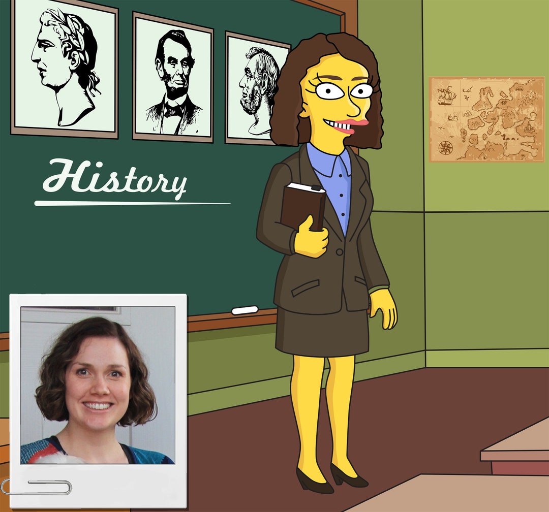History Student Gift - Custom Portrait as Yellow Cartoon Character ...
