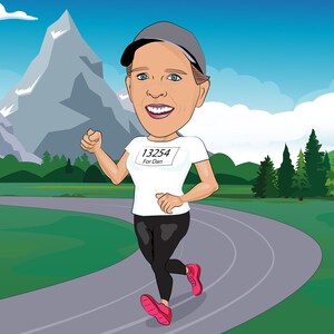Running Gift Custom Caricature Portrait From Your Photo / Runner Gift ...