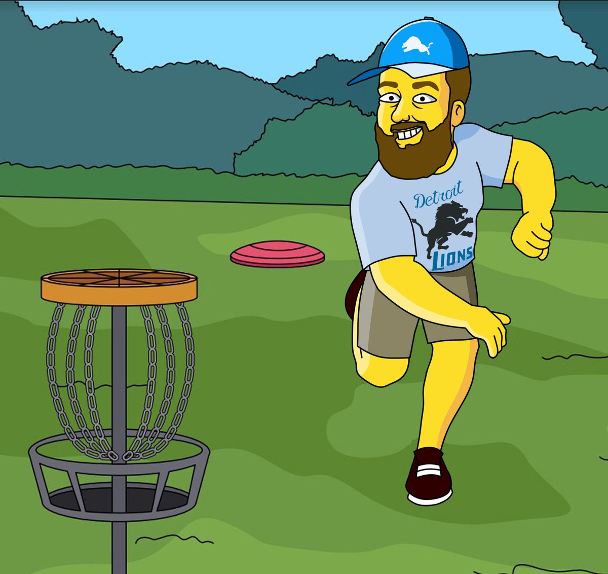 Disc Golf Gift - Custom Portrait From Photo as Yellow Character ...
