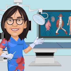 Vascular Surgeon Gift - Custom Caricature From Photo, Vascular Surgery ...