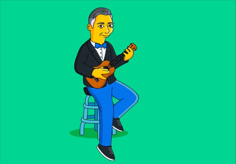 Mandolin Player Gift Portrait as Cartoon Character / - Etsy UK
