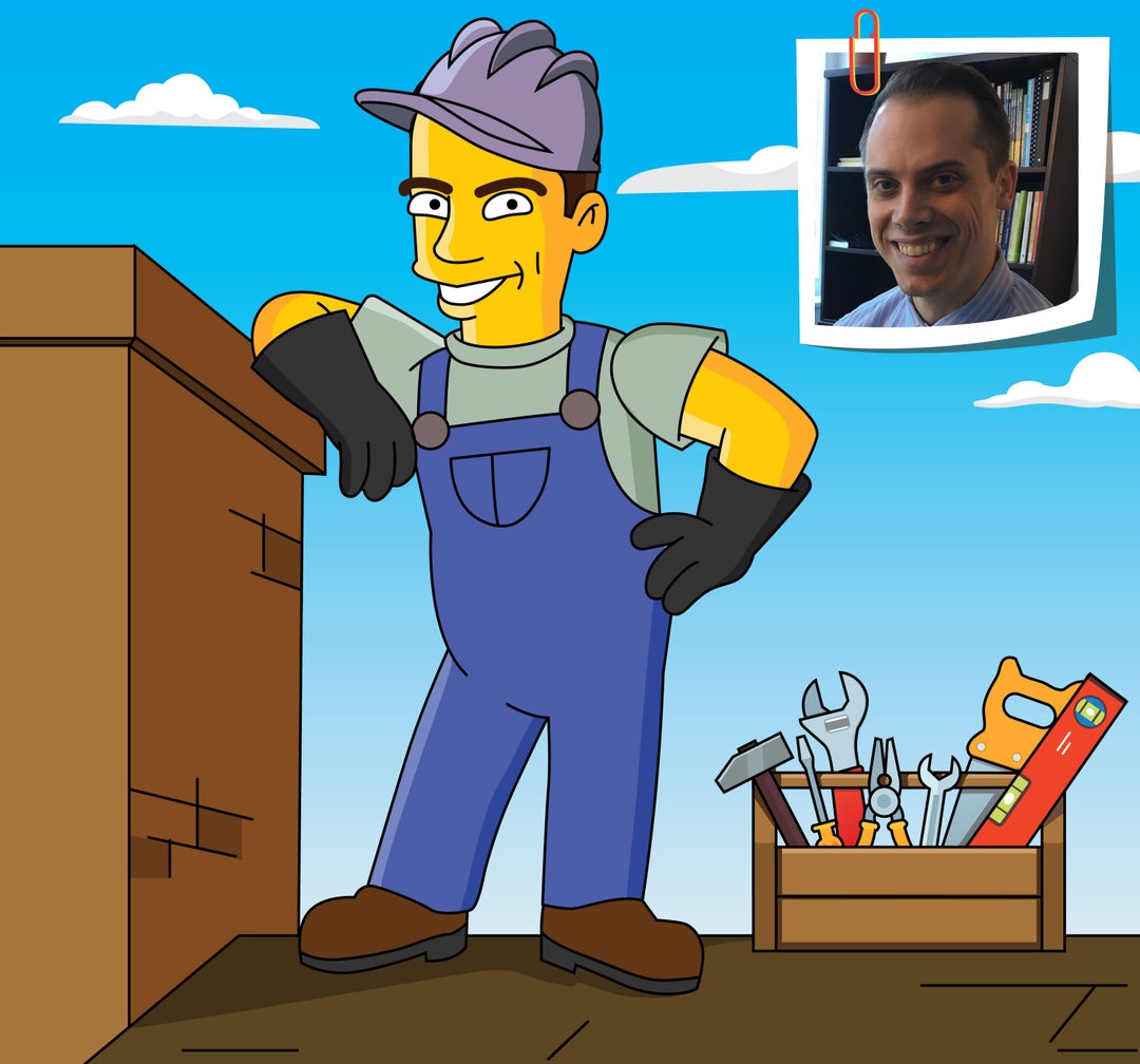Roofer Gift - Custom Portrait From Your Photo as Yellow Cartoon ...