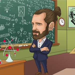 Math Teacher Gift - Custom Caricature Portrait From Your Photo ...