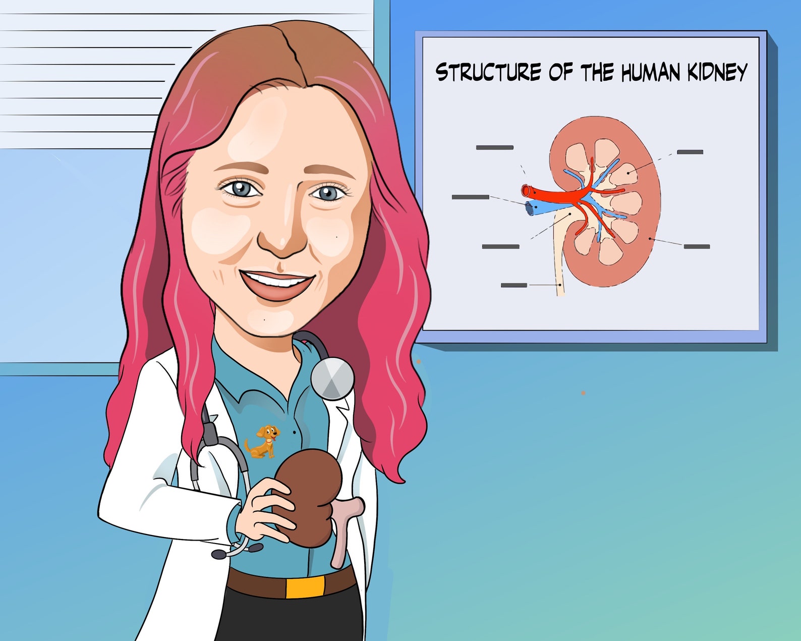 Nephrologist Gift - Custom Caricature Portrait From Your Photo ...