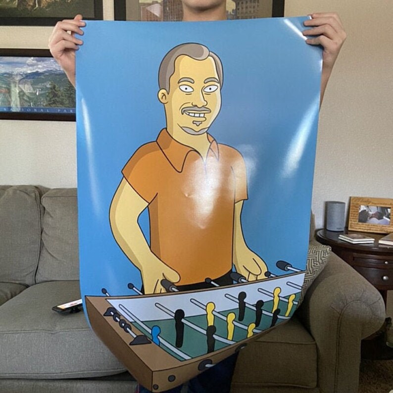 Foosball Player Gift Custom Portrait From Your Photo / Table - Etsy