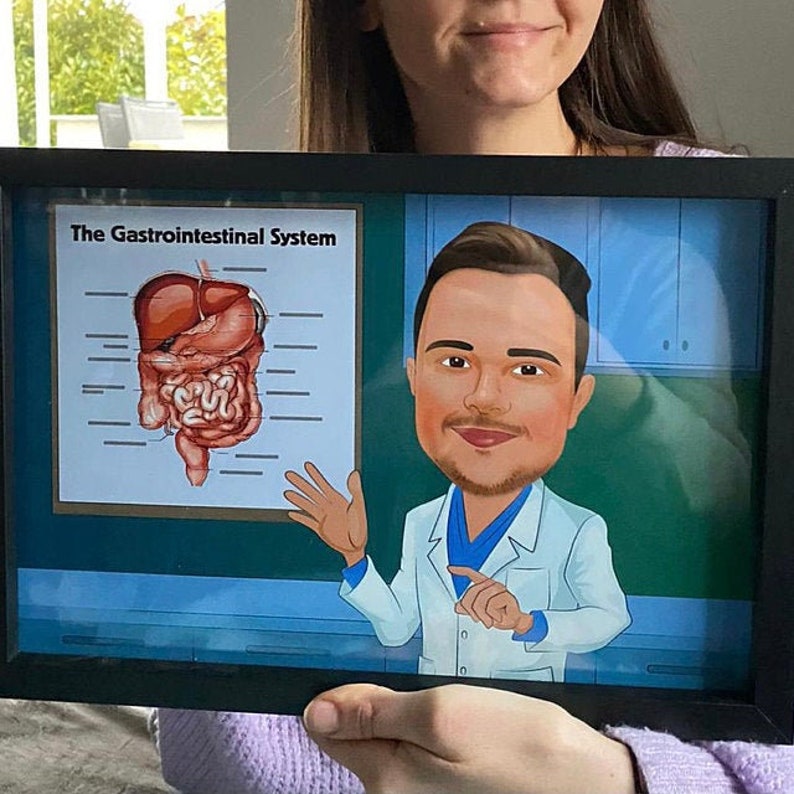Gastroenterologist Gift - Custom Caricature Portrait From Your Photo ...