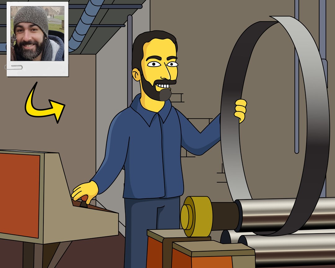 Sheet Metal Worker Gift - Custom Portrait From Photo as Yellow ...