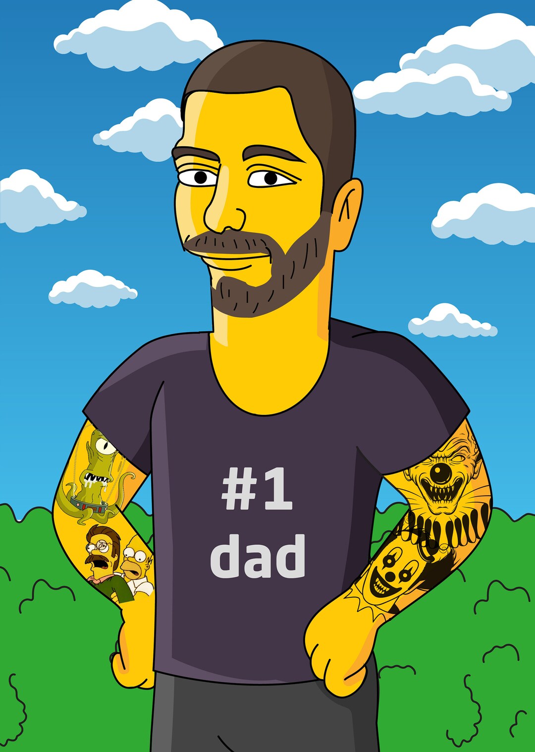 Dad Portrait Gift / Father Portrait Gift / Gifts for Dad From Daughter ...