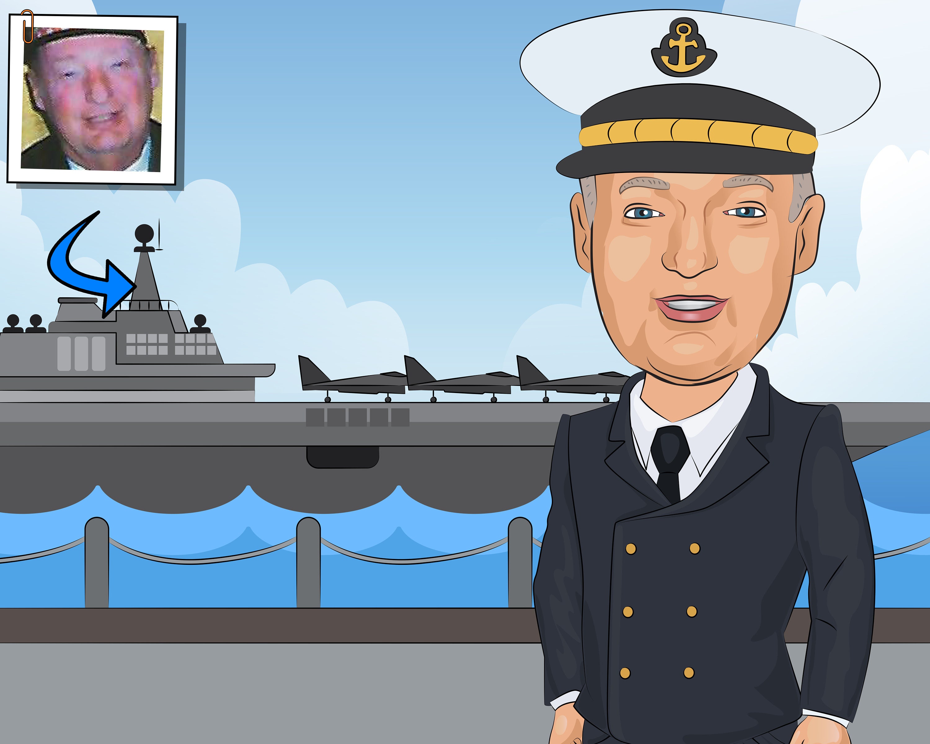 Navy Chief Gift Custom Caricature From Photo / navy captain | Etsy