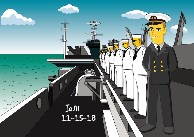 Navy Chief Gift - Custom Portrait From Photo as Yellow Character / Navy ...