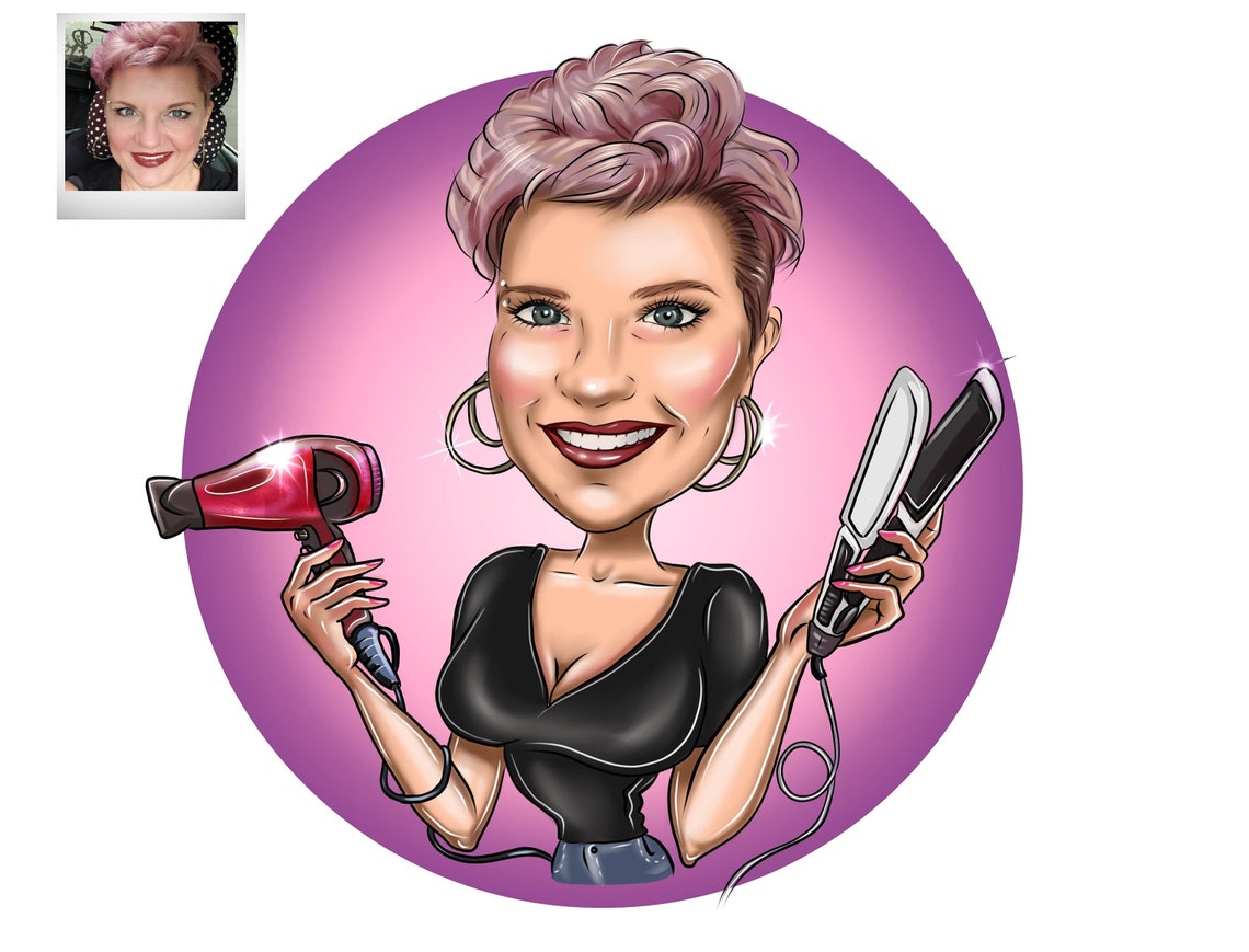 Hair Salon Logo Custom Cartoon Logo for Your Business / Hair - Etsy