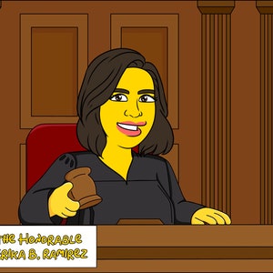 Judge Gift - Custom Portrait as Yellow Cartoon Character / Gift for ...