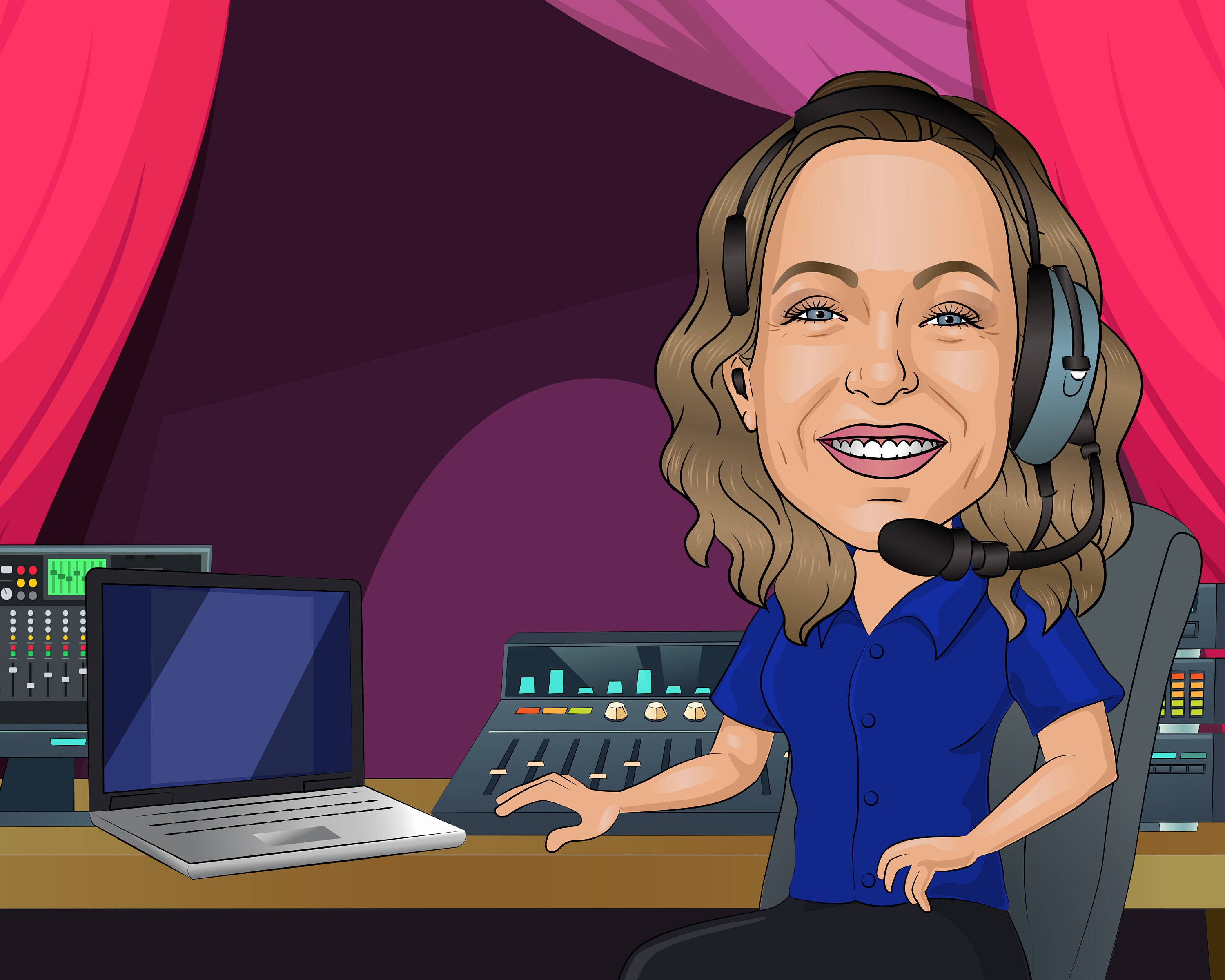 Stage Manager Gift - Custom Caricature From Photo, Stage Crew - Etsy