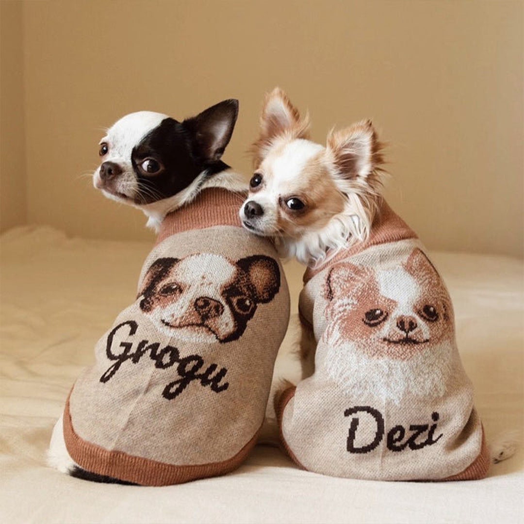 Custom Knitted Dog Clothes With a Portrait of Your Cat, Custom Dog ...
