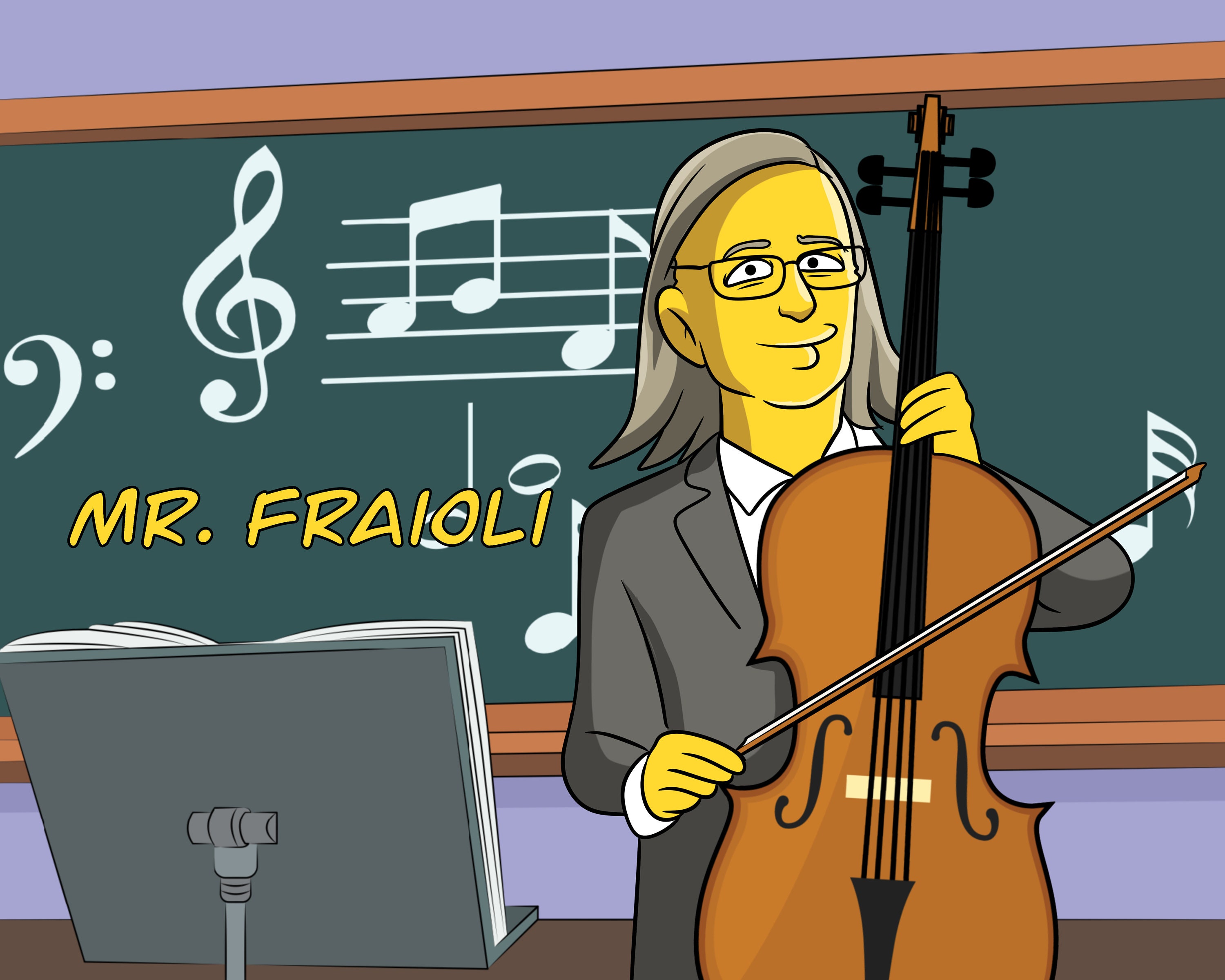 Conductor Gift - Custom Portrait From Photo as Yellow Cartoon Character ...