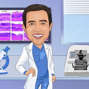 Histology Tech Gift Custom Caricature From Photo, Histology Art - Etsy