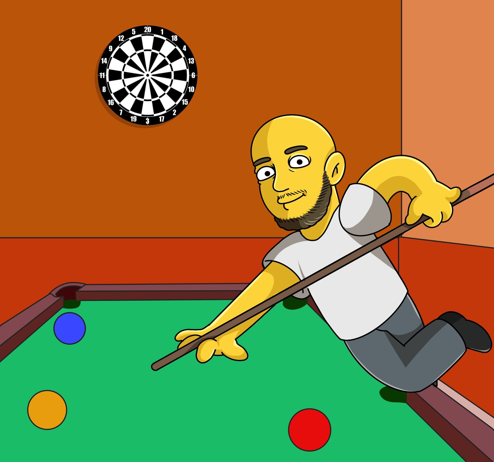 Pool Player Gifts - Custom Cartoon From Photo, Billiards Player Gift ...