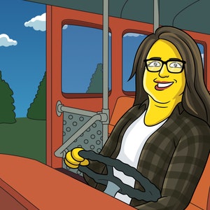 Bus Driver Gift - Custom Portrait From Photo as Yellow Cartoon ...