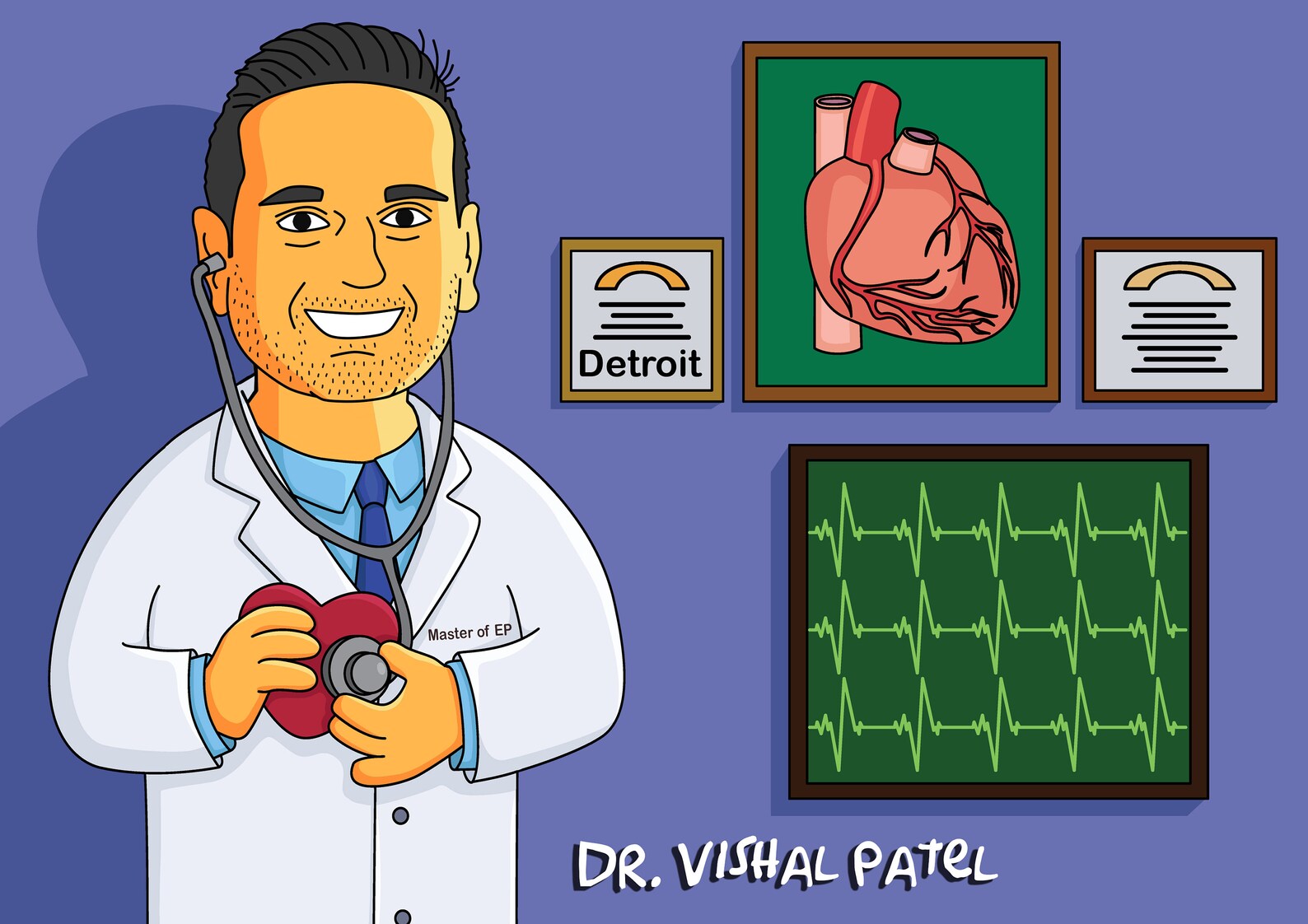 Heart Surgeon Gift Custom Portrait From Photo as Yellow Cartoon ...