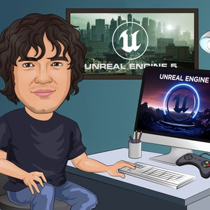 Game Developer Gift - Caricature From Photo, Game Designer, Game ...