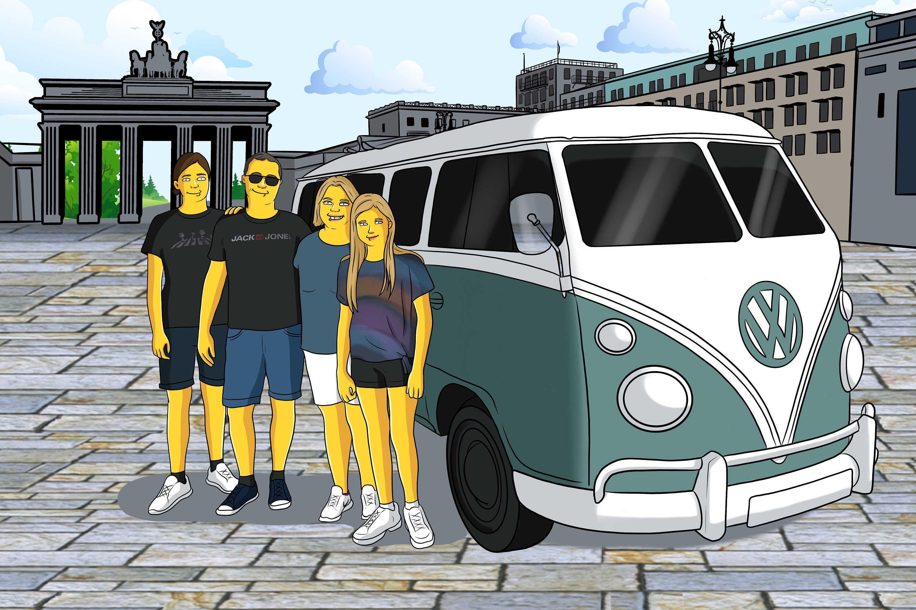 Wiesbaden Gift - Custom Yellow Cartoon Portrait From Photo, Wiesbaden ...