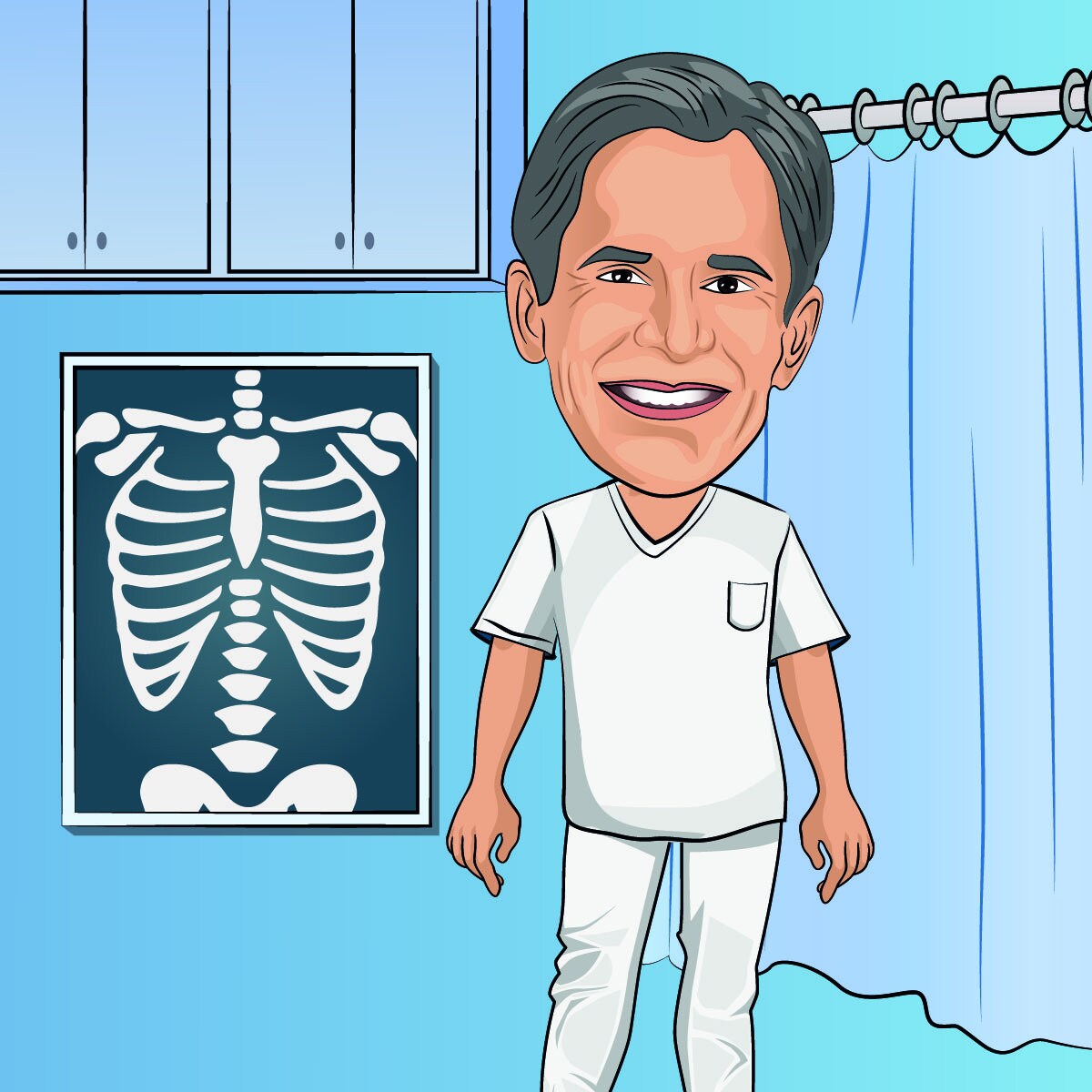 Radiologist Gift - Custom Caricature From Photo / Radiation Therapist ...