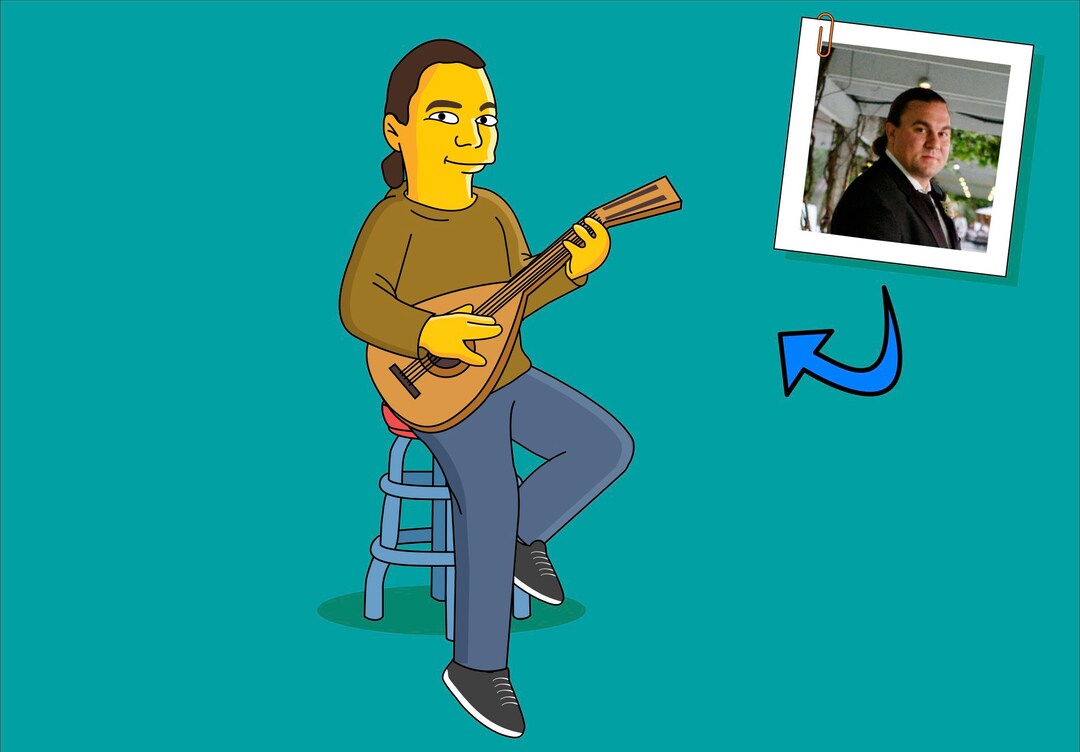 Lute Player Gift - Portrait as Cartoon Character - Etsy