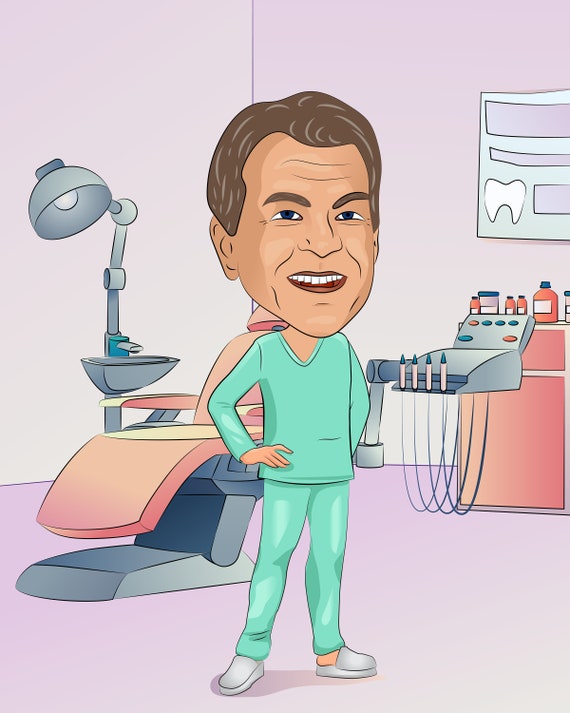 Orthodontist Gift Custom Caricature From Photo Pediatric | Etsy