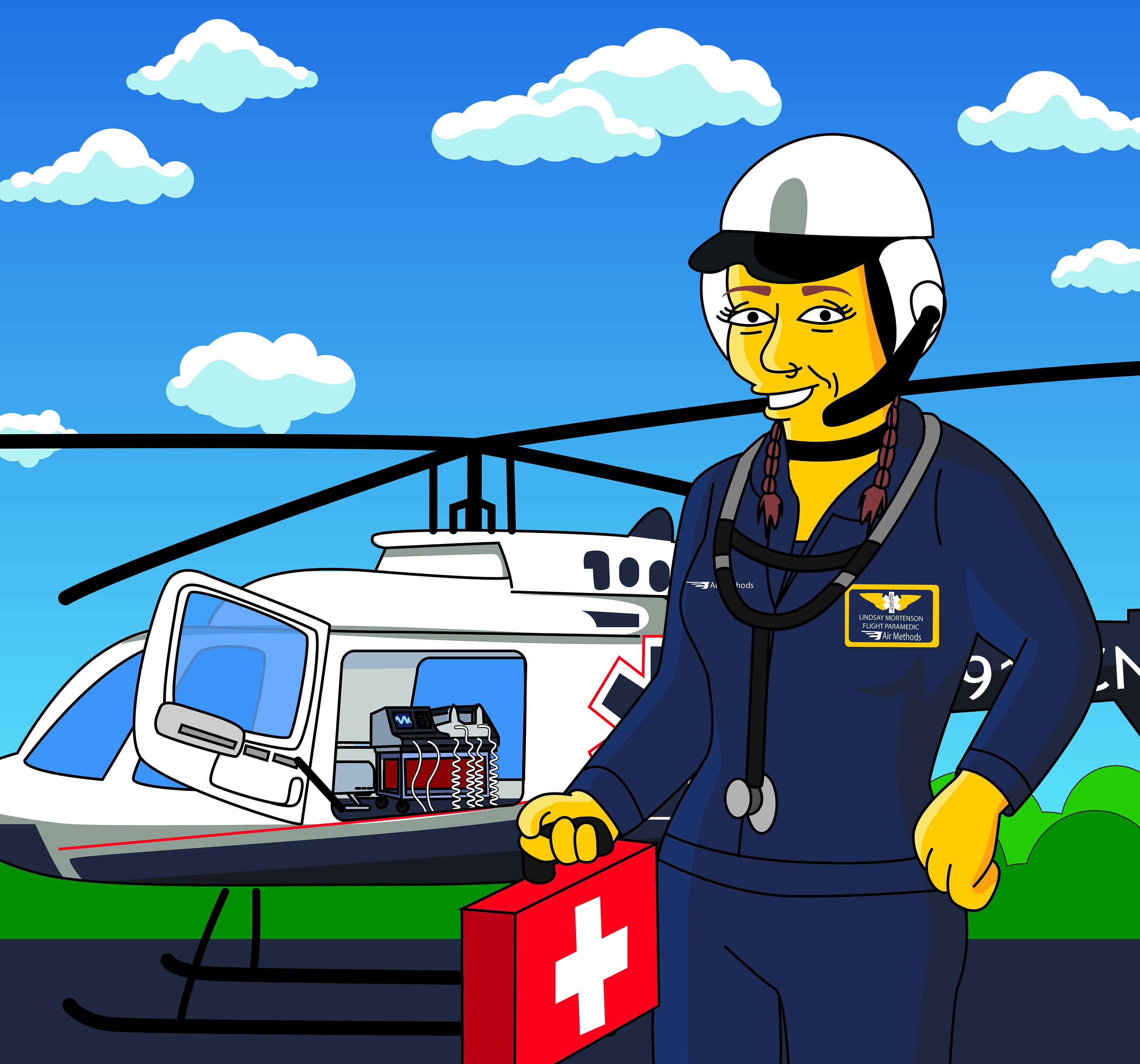 Helicopter Pilot Gift - Custom Portrait From Photo as Yellow Character ...