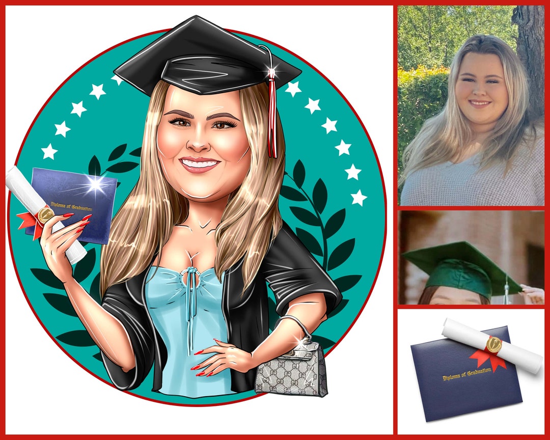 Graduation Logo - Custom Cartoon Portrait for Your Business Logo ...