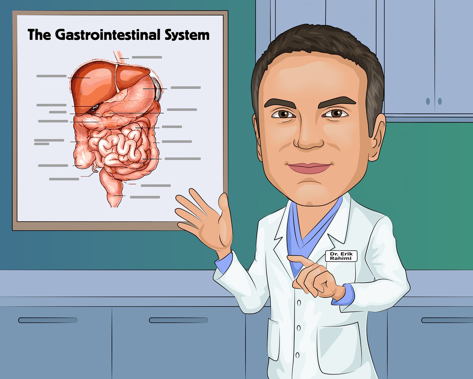 Gastroenterologist Gift - Custom Caricature Portrait From Your Photo ...