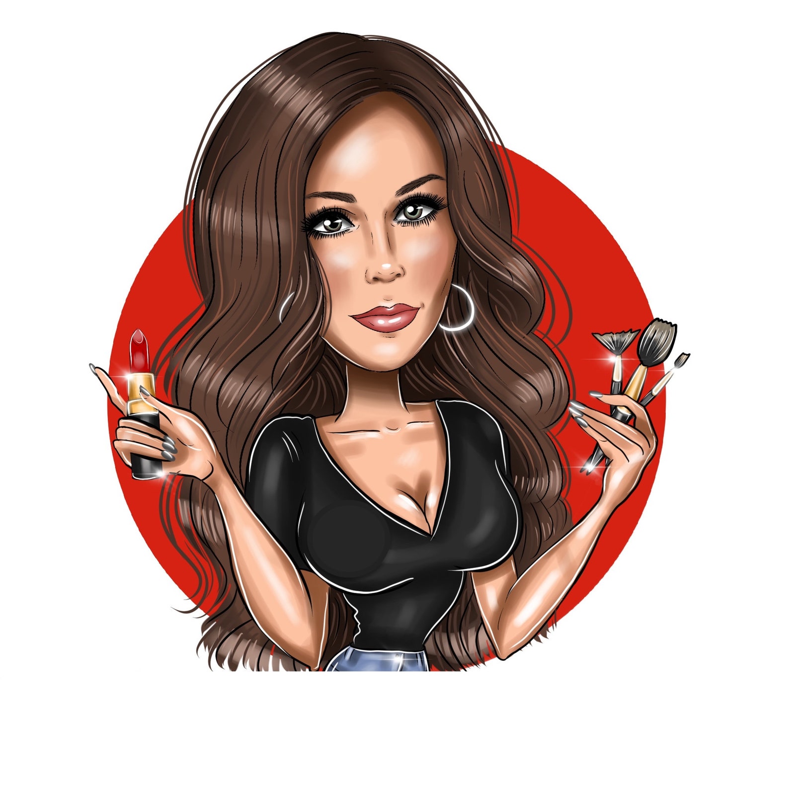 Makeup Artist Logo Design - Custom Cartoon Portrait for Your Business ...