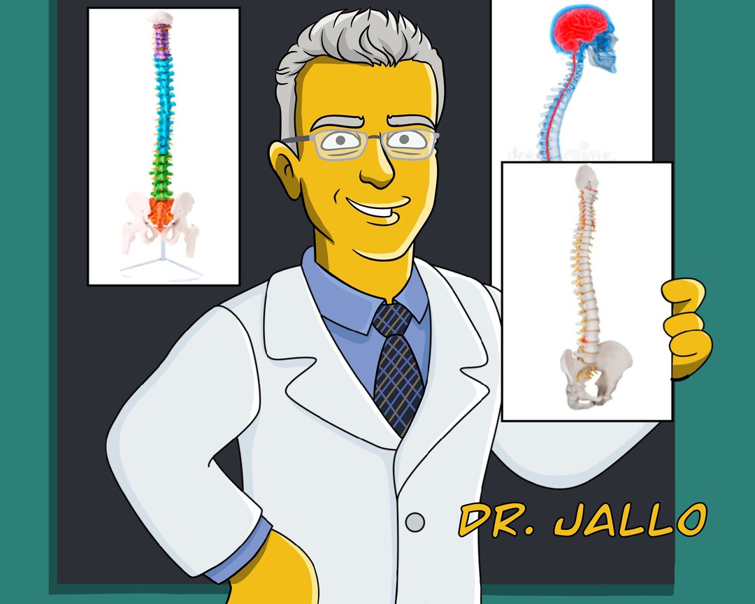 Neurosurgeon Gift - Custom Portrait as Cartoon Character / Spine ...