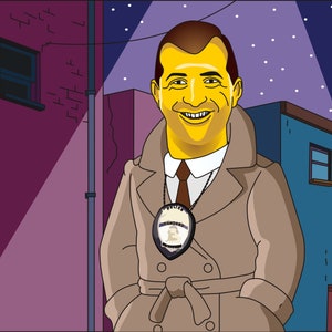 Detective Gift Custom Portrait as Yellow Cartoon Character / | Etsy