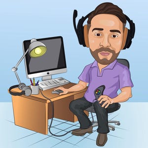 Geeky Dad Gift - Custom Caricature Portrait From Your Photo, Geeky ...