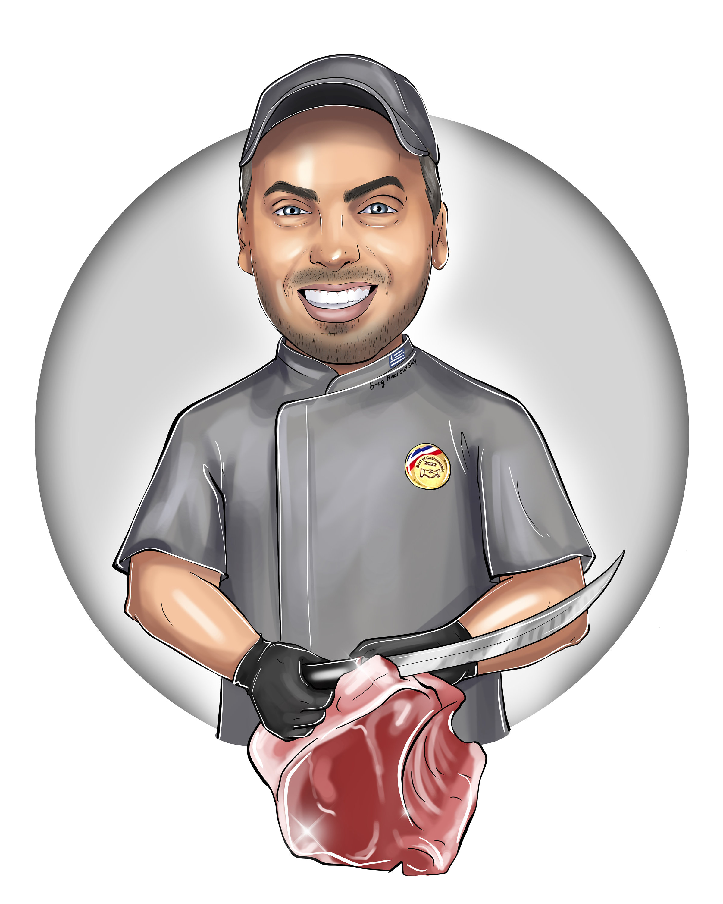 Butcher Logo Custom Portrait for Your Business Logo Meat - Etsy