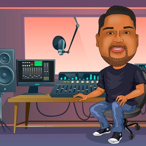 Music Producer Gift Custom Caricature From Photo, Music Production ...