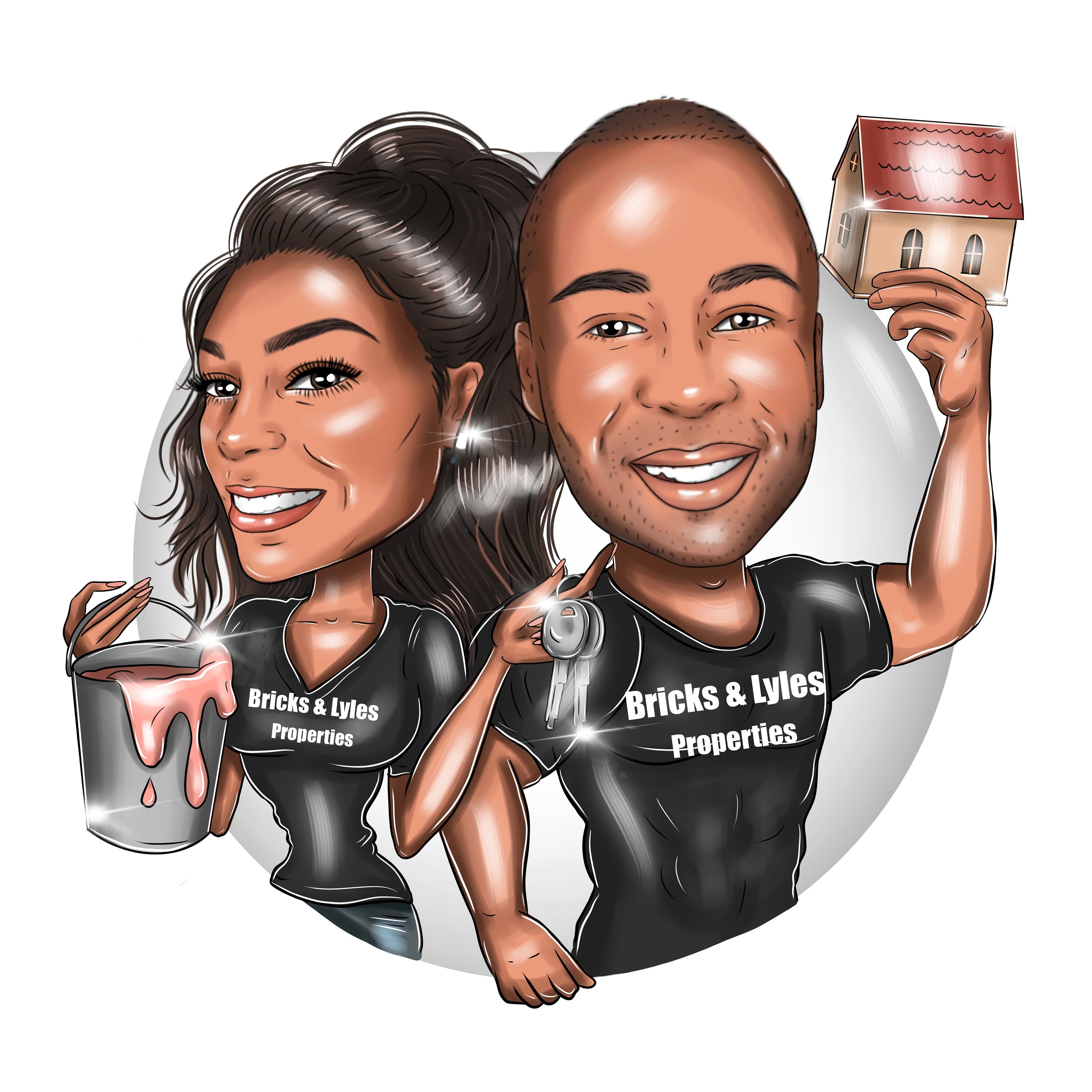 Home Staging Logo - Custom Cartoon Portrait Logo for Your Business ...