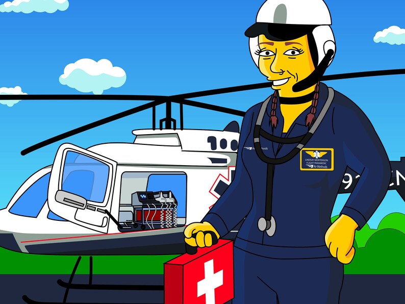 Flight Medic Gift Custom Portrait From Photo as Yellow | Etsy