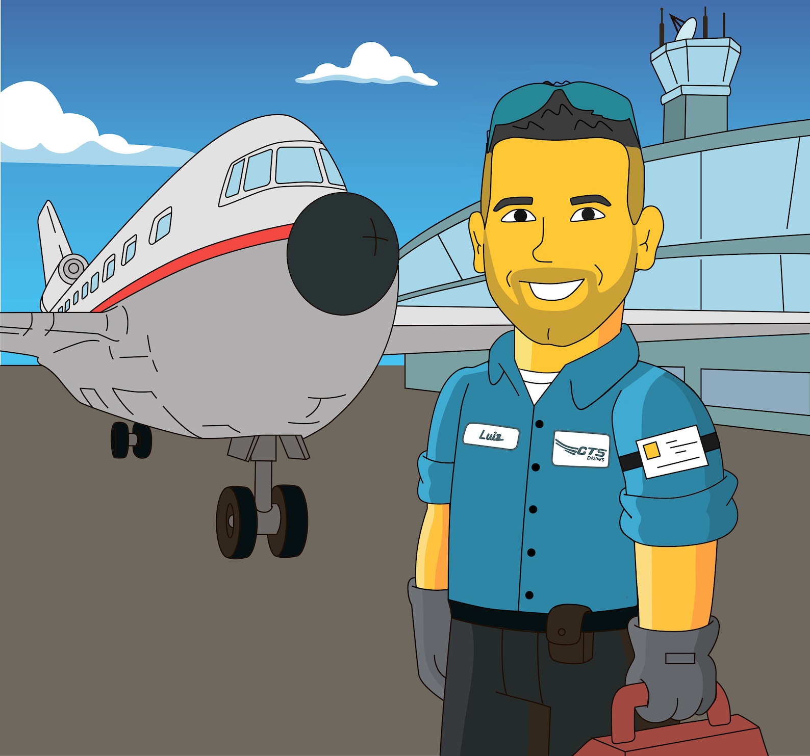 Aircraft Mechanic Gift Custom Portrait as Yellow Cartoon - Etsy
