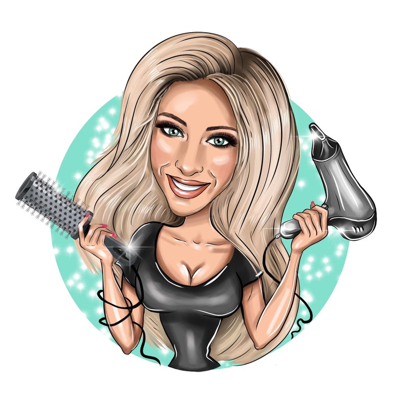 Hair Salon Logo Custom Cartoon Logo for Your Business / Hair - Etsy