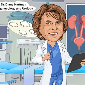 Neurosurgeon Gift Custom Caricature Portrait From Your Photo ...