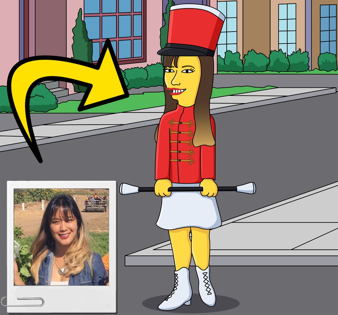 Majorette Gift Custom Portrait From Photo as Yellow - Etsy