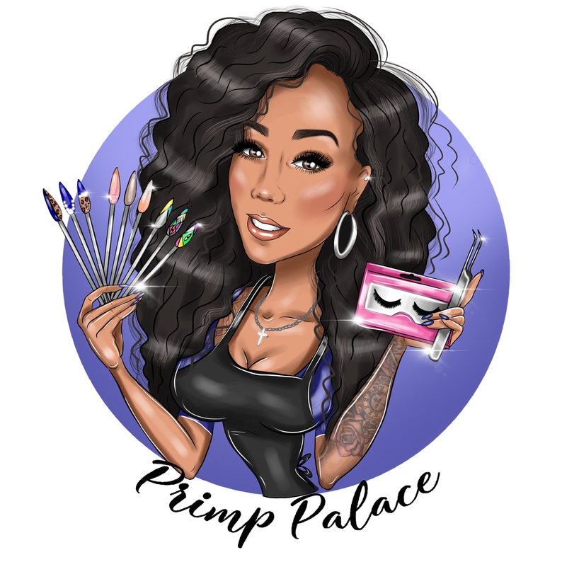 Beauty Salon Logo Design - Custom Cartoon Portrait Logo for Your ...