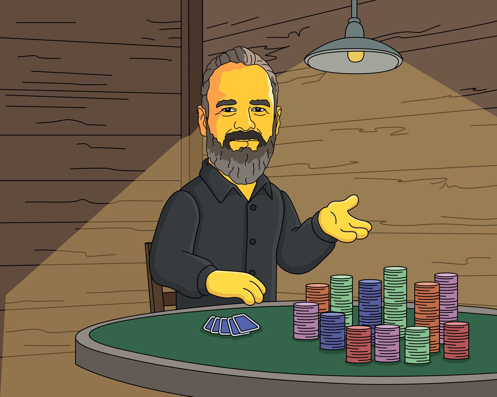 Card Player Gift - Custom Cartoon Portrait From Photo / Canasta Player ...