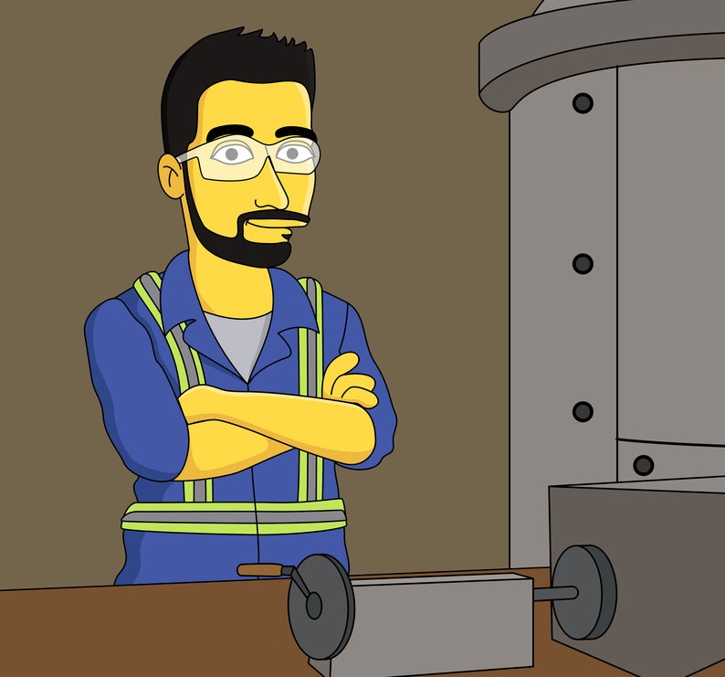 Millwright Gift Custom Portrait From Your Photo as Yellow - Etsy