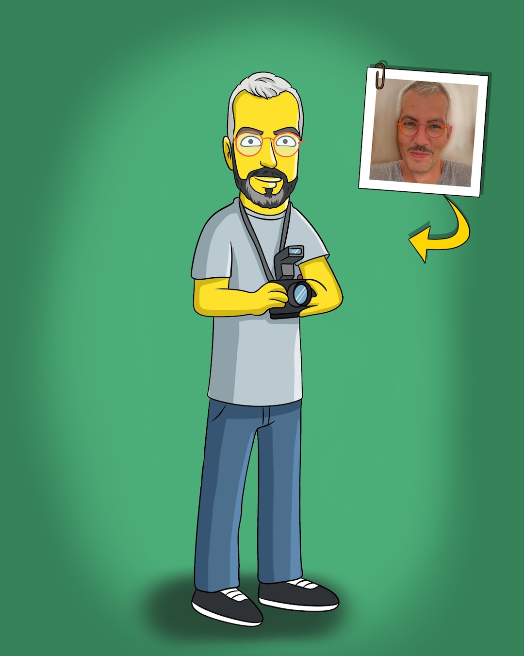 Photographer Gift - Custom Portrait as Yellow Cartoon Character ...