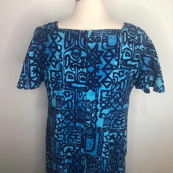 Vintage 1950s Tiki Batik Hawaiian Barkcloth Mumu Cott… - Gem