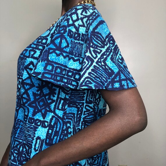 Vintage 1950s Tiki Batik Hawaiian Barkcloth Mumu Cott… - Gem
