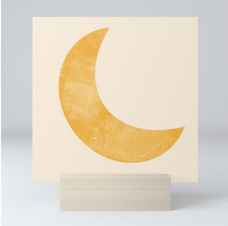 Wall Art Moon Yellow Abstract Minimalist Calm Digital Download Print ...